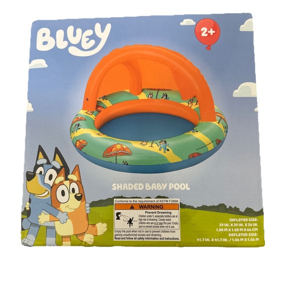 Bestway | Swim | Ludo Bluey Inflatable Shaded Baby Pool 7 Gal Water ...